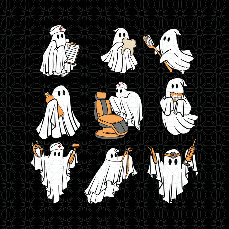 Spooky Halloween Dentist PNG, Dental Halloween PNG, Matching Halloween ...