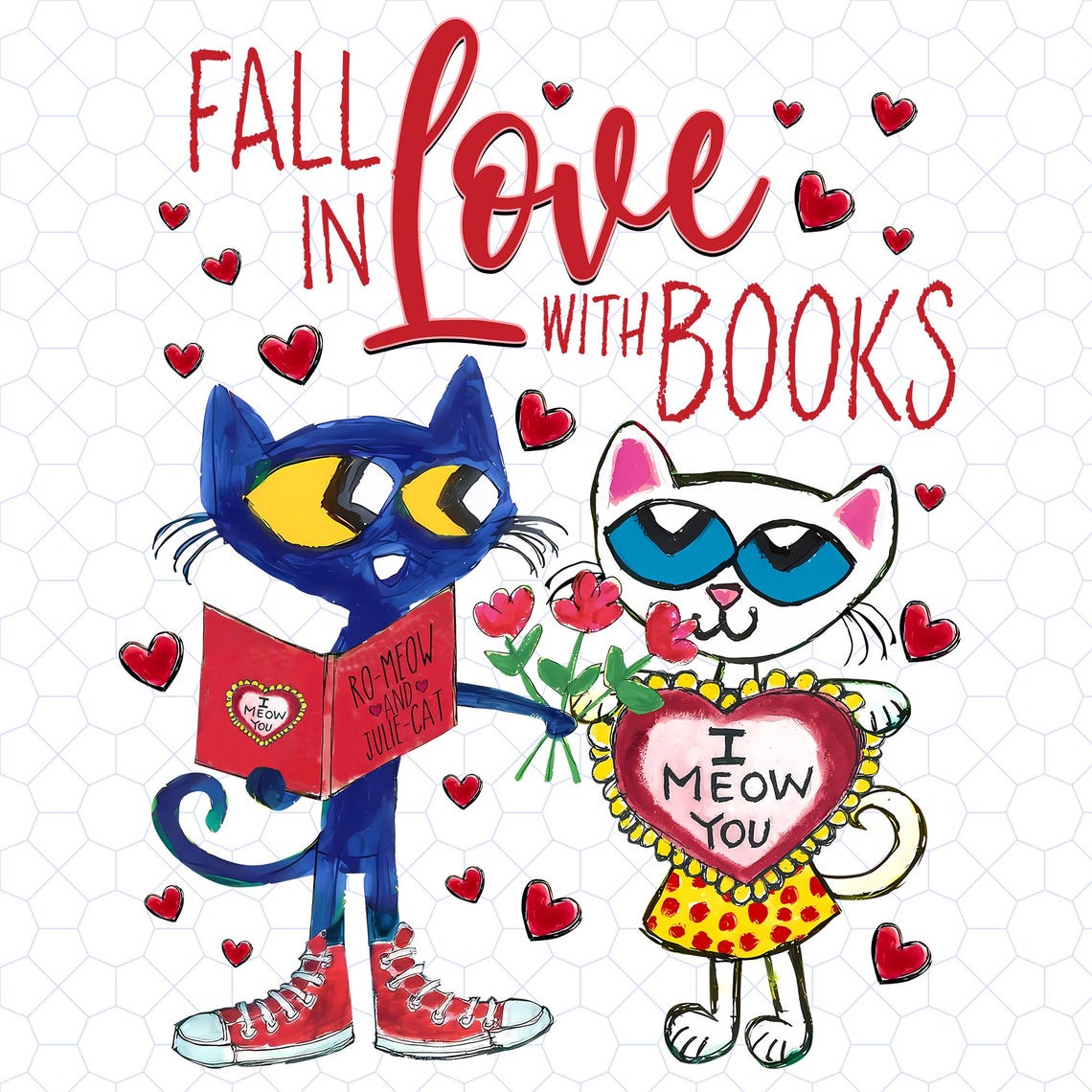 Fall in Love Pete the Cat Valentine Png, Pete in the Cat Valentine Png ...