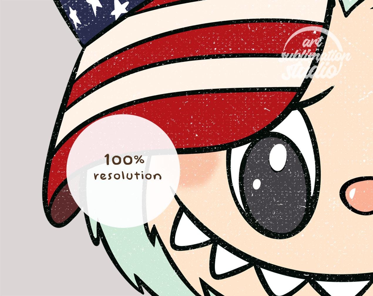 Labubu 4th of July PNG: Kawaii Monster USA Flag Clipart (digital ...