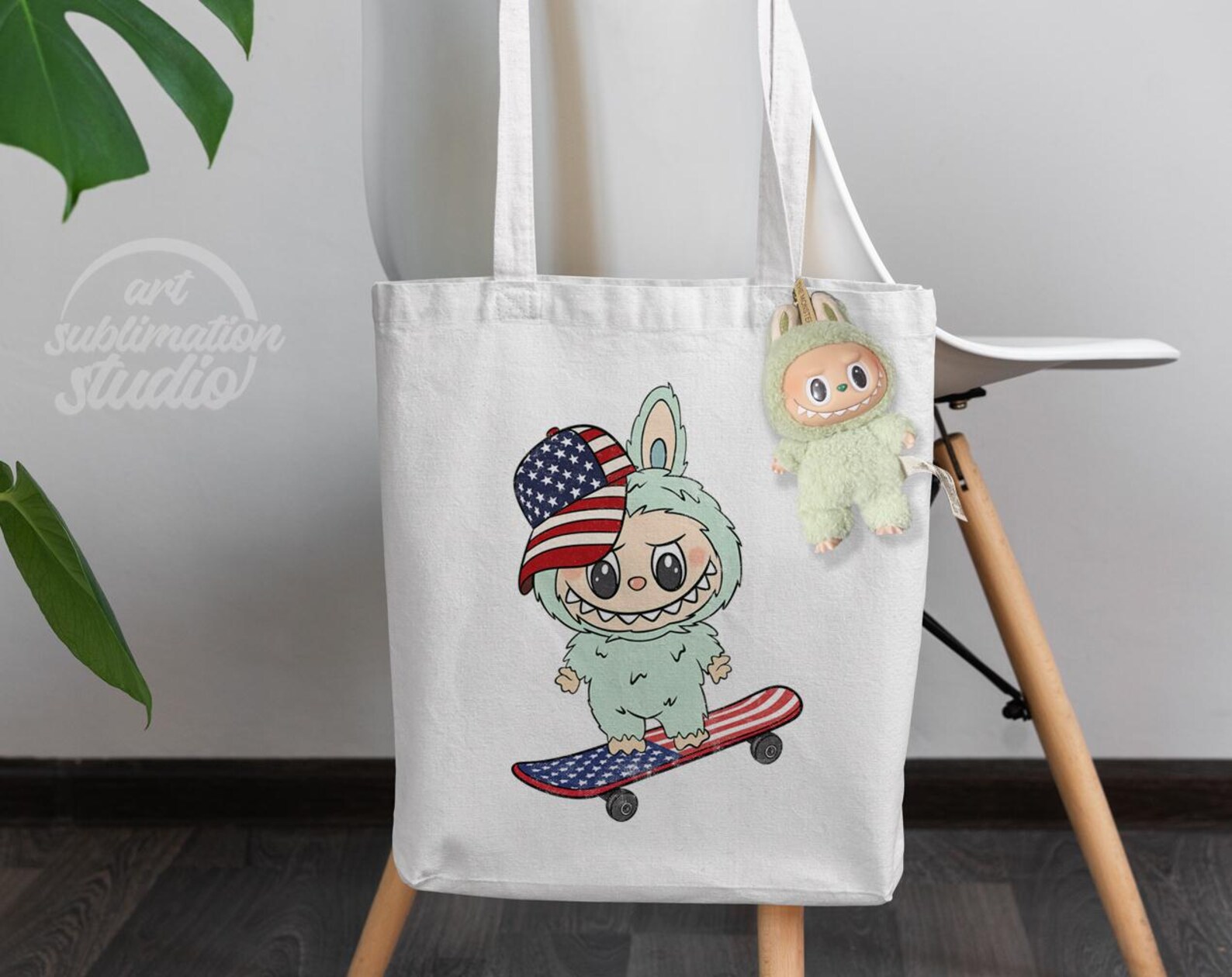 Labubu 4th of July PNG: Kawaii Monster USA Flag Clipart (digital ...