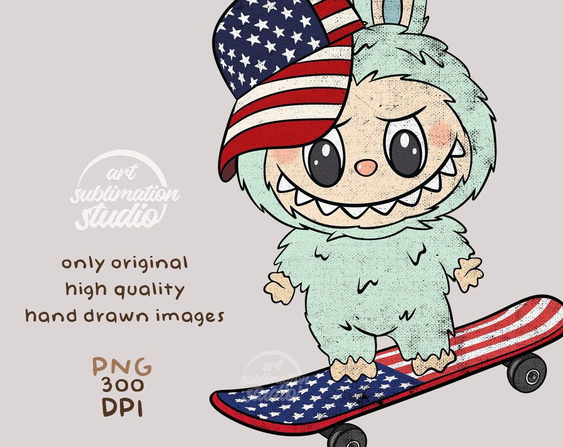 Labubu Png, 4th of July, America, USA Flag Colour, Independence Day ...
