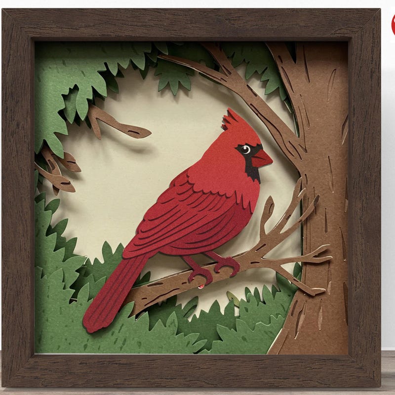 Cardinal Shadow Box - Etsy