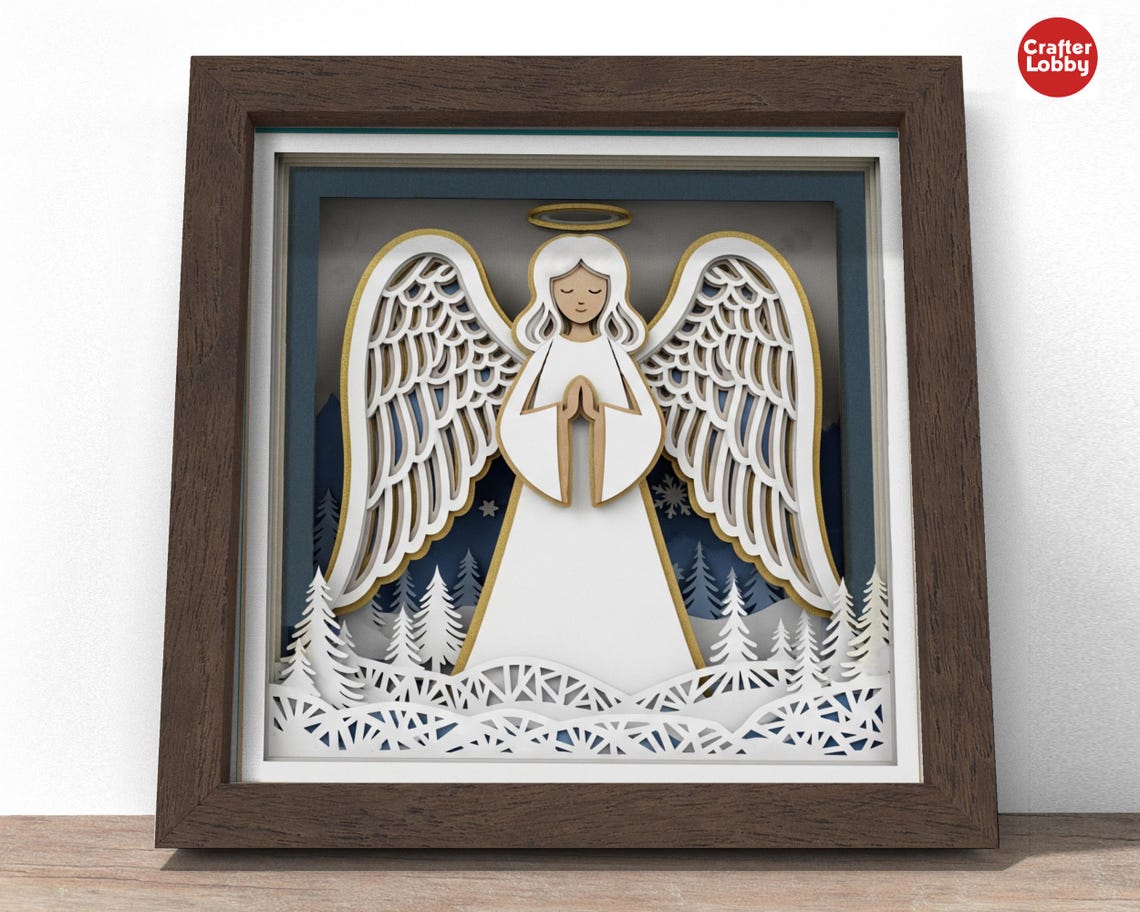 3D Angel Shadow Box SVG: Christmas Papercut File (digital Download ...