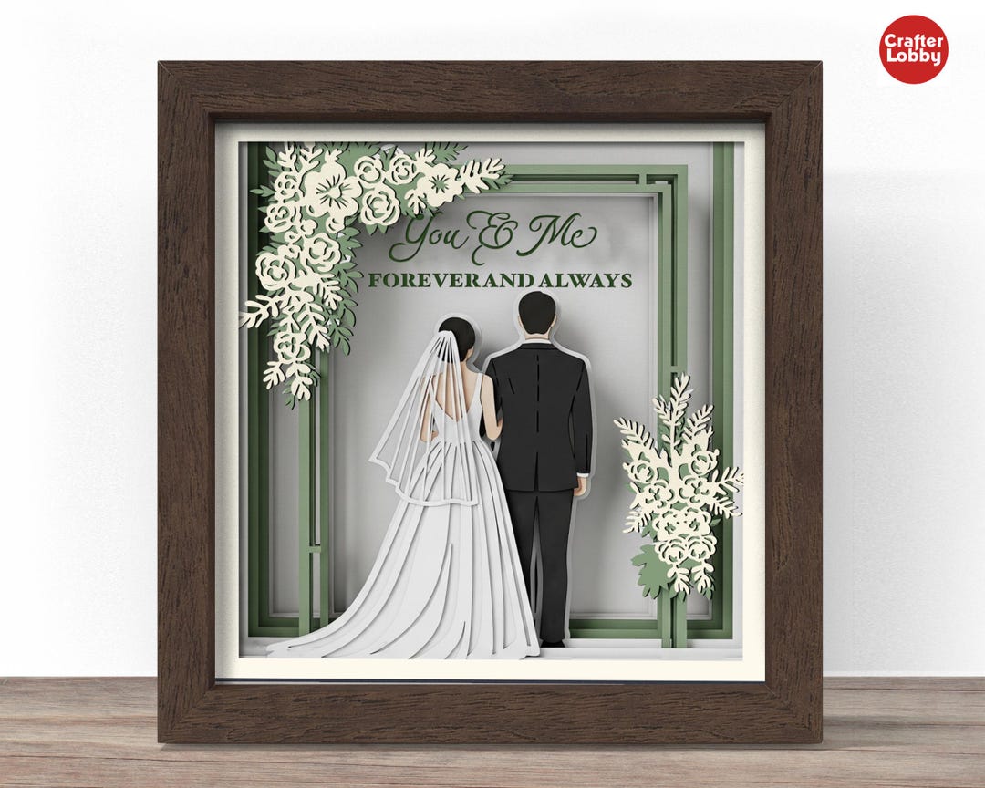Wedding Couple Shadow Box SVG: Wedding Papercut File - Etsy