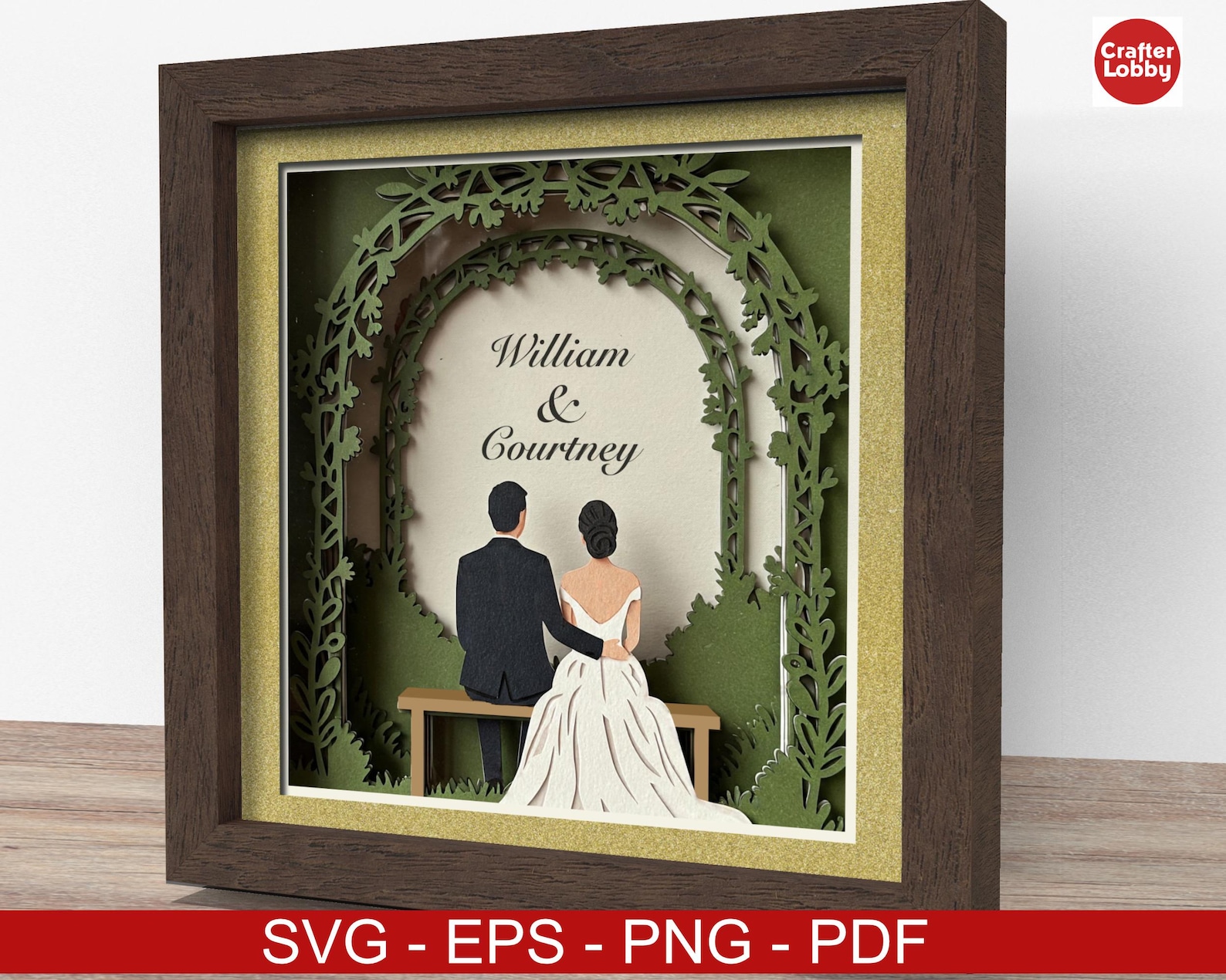 Wedding Couple Shadow Box SVG: 3D Papercut File (digital Download) - Etsy
