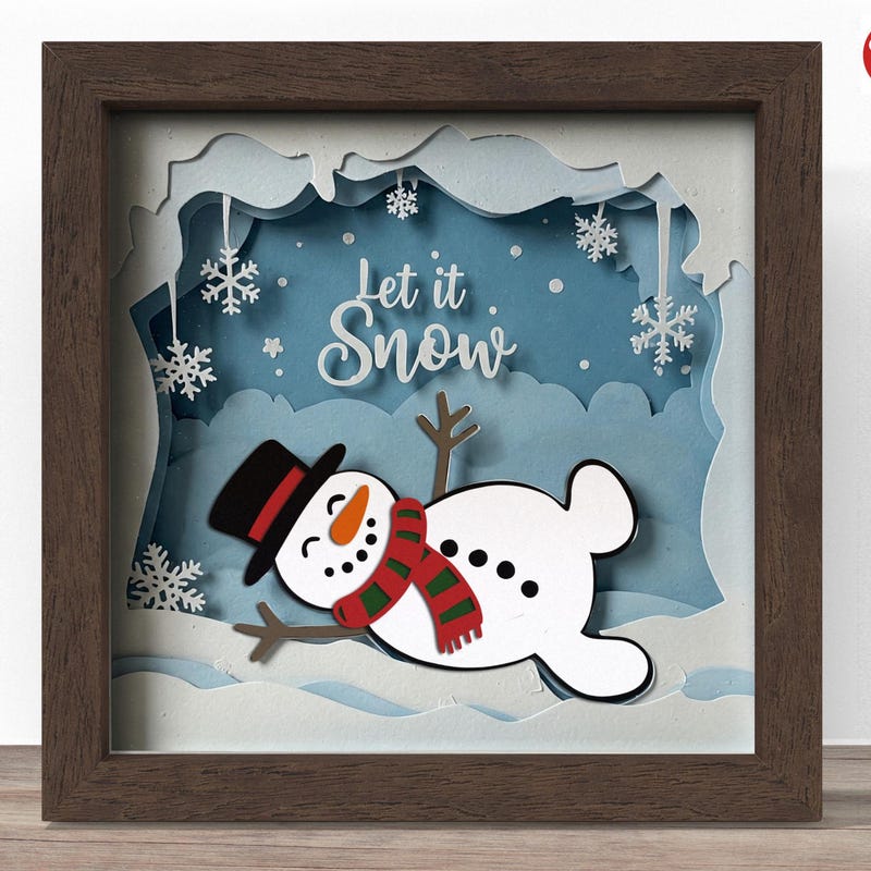 Snowman Shadow Box - Etsy