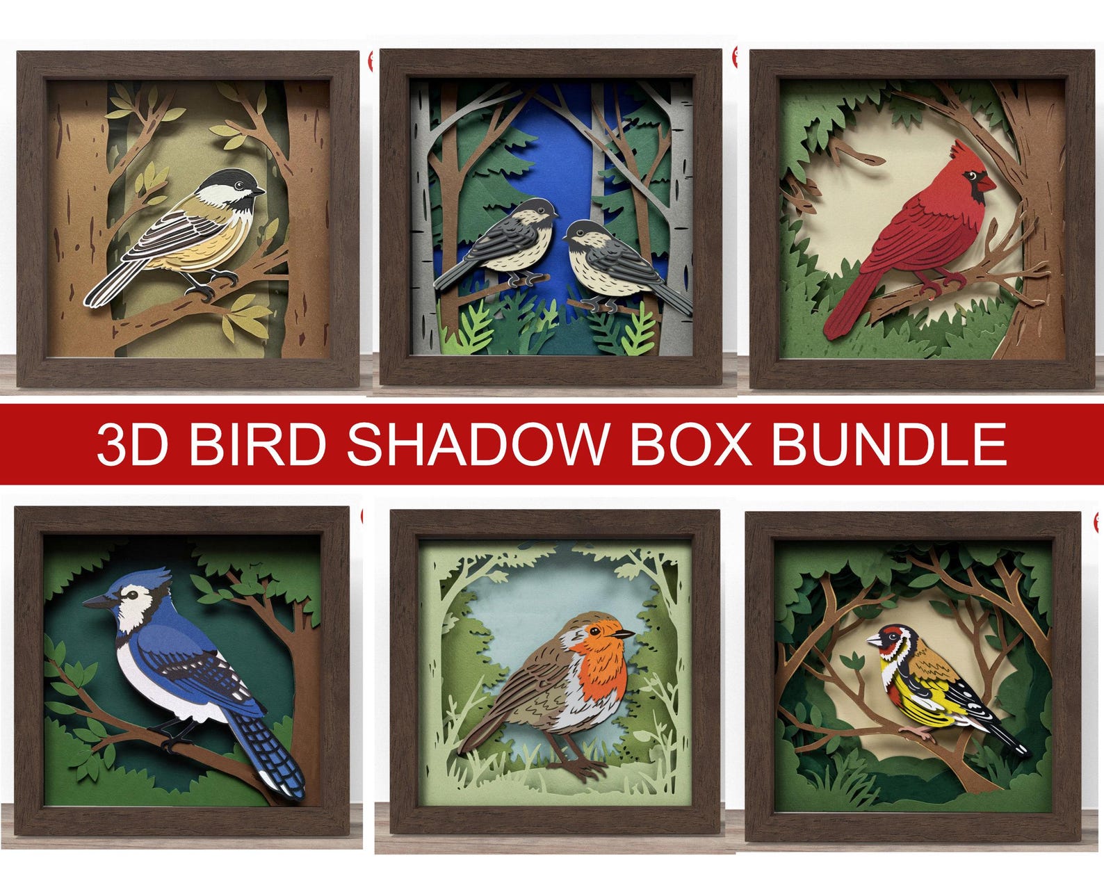 3d Bird Shadow Box Bundle SVG, Cricut File, Crafterlobby - Etsy
