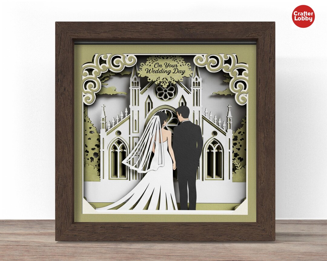 3D Church Wedding Shadow Box SVG: Papercut File for Cricut - Etsy
