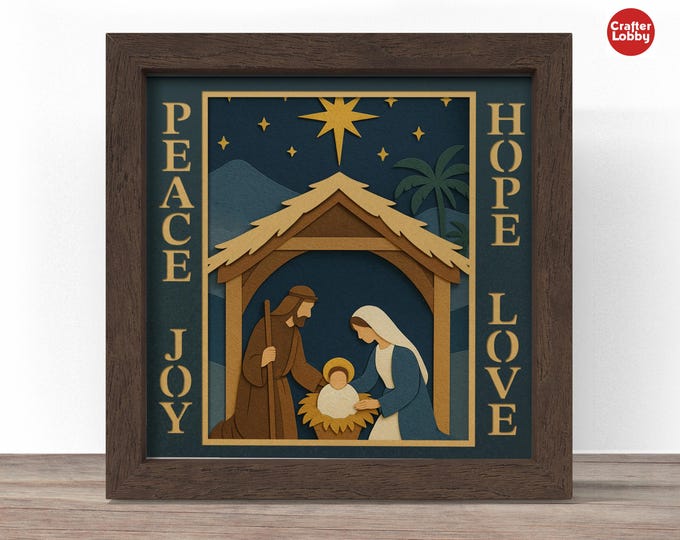 Nativity Shadow Box Svg, Nativity Svg, Christmas Shadow Box Svg, Shadow ...