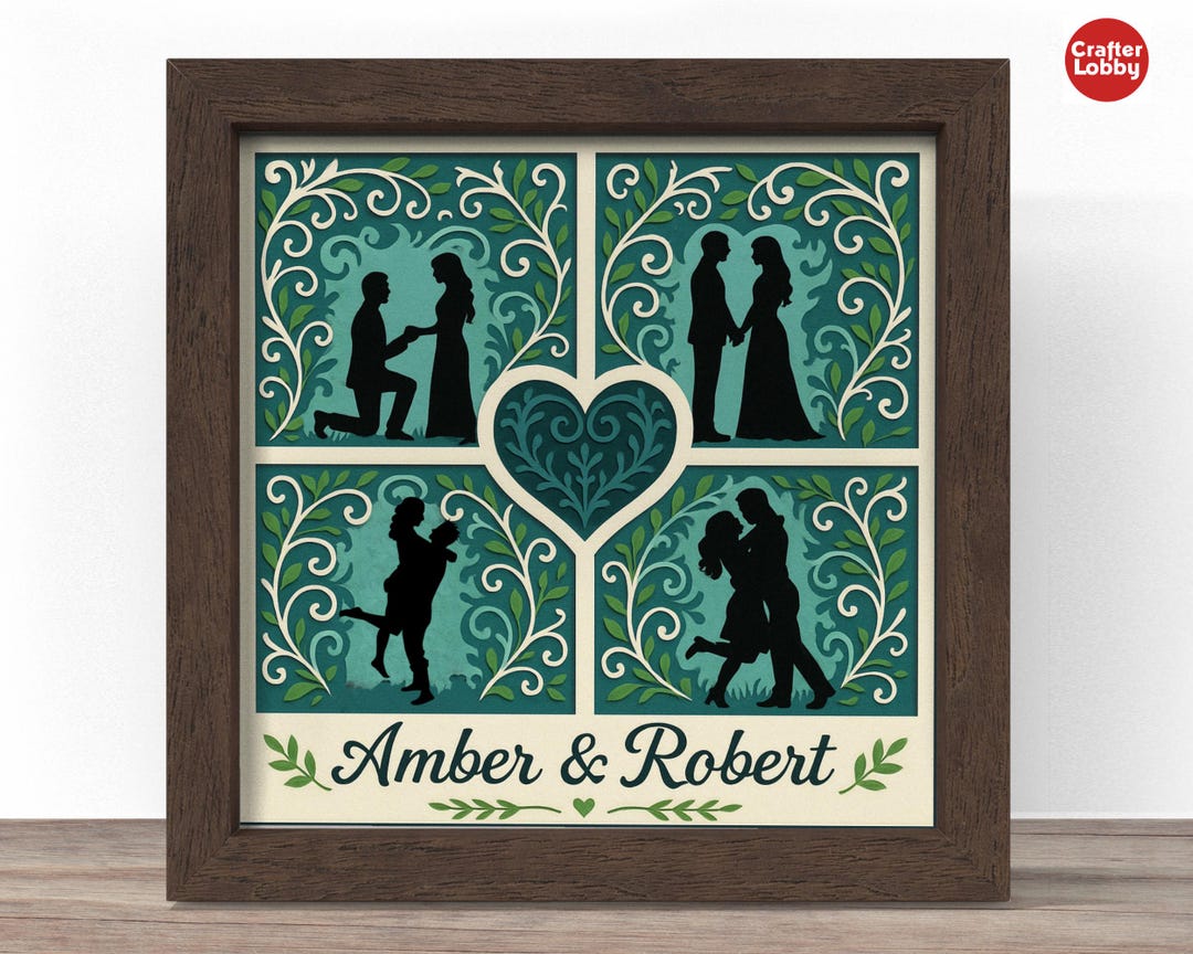 Wedding Couple Shadow Box SVG: 3D Papercut Gift (digital Download) - Etsy
