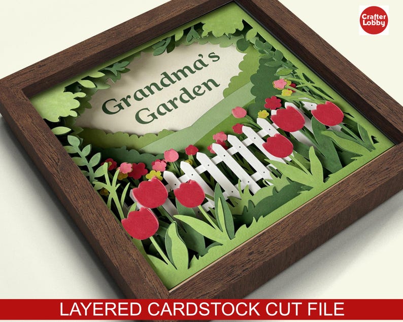 Grandma's Garden Shadow Box SVG: 3D Papercut File - Etsy