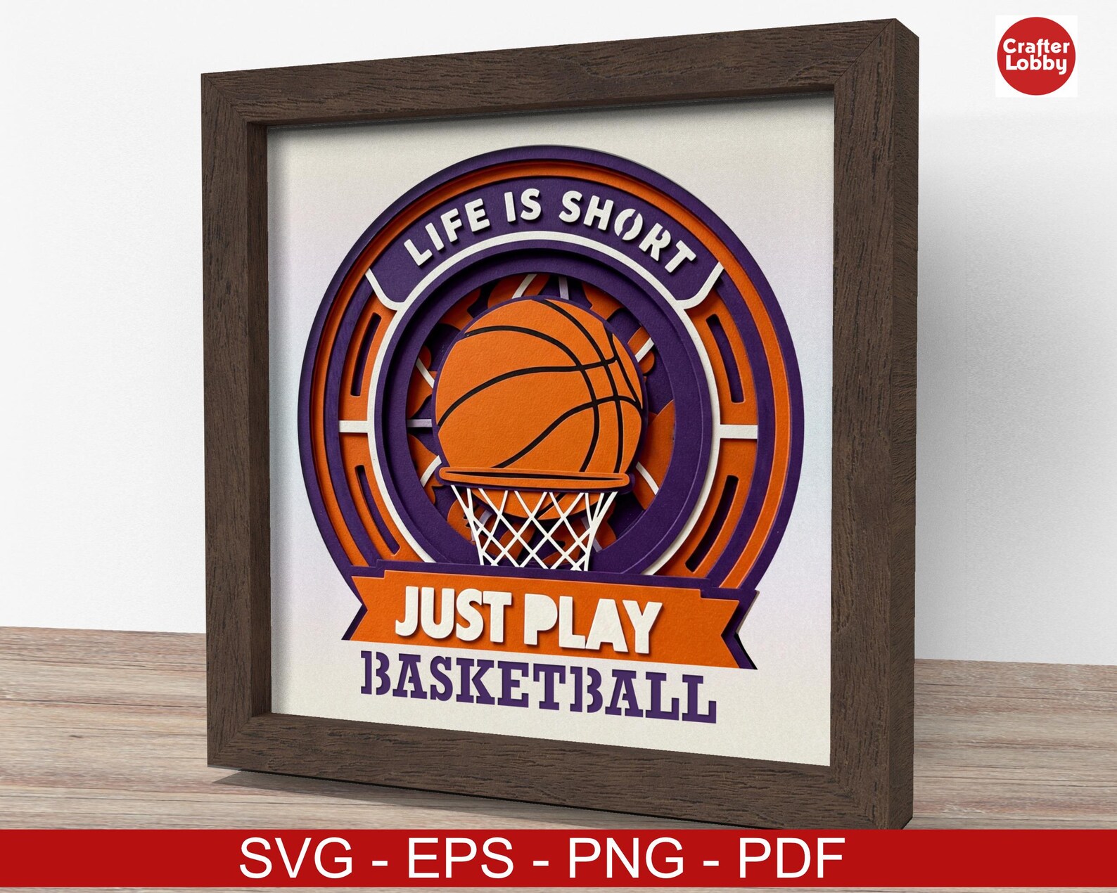 Basketball Shadow Box SVG: 3D Papercut Sports Svg File - Etsy