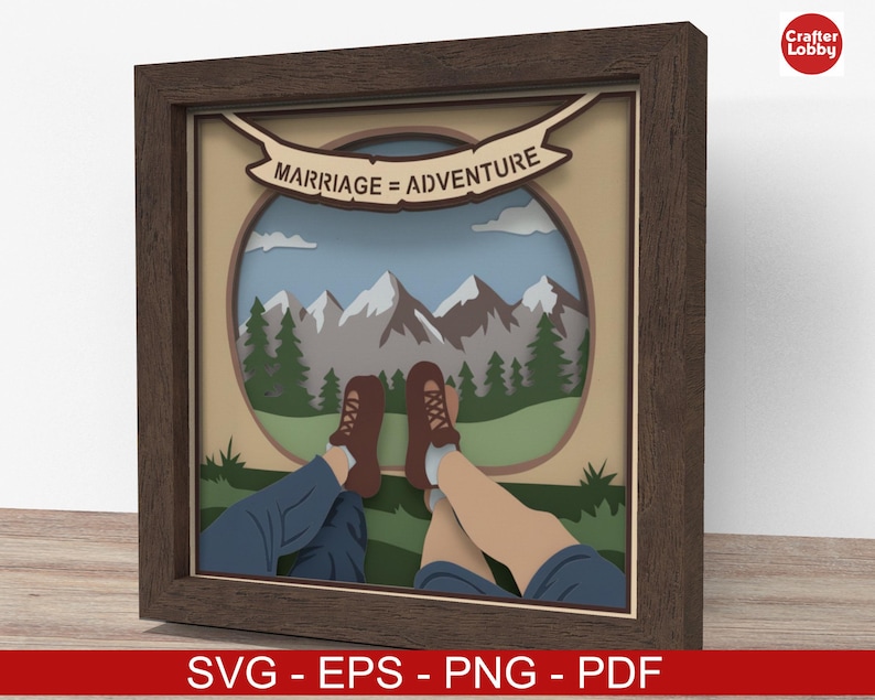 Marriage = Adventure Shadow Box SVG: 3d Papercut File (cricut ...