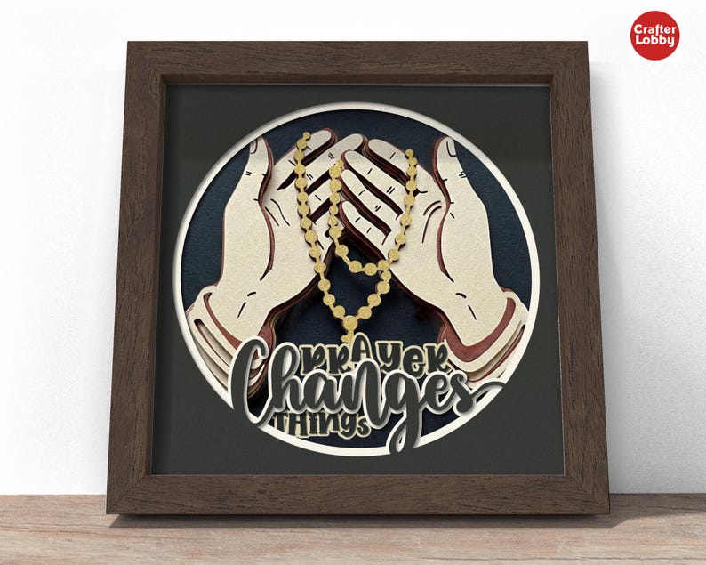 3D Prayer Shadow Box SVG: Praying Hands Papercut File (digital Download ...