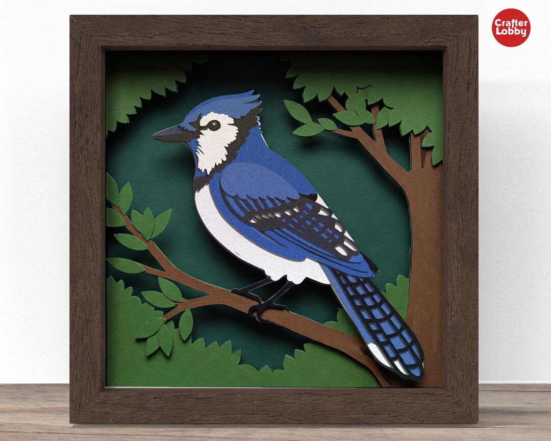 3d Bluejay Shadow Box SVG, Cricut SVG File, Bird Shadow Box File, 3d ...