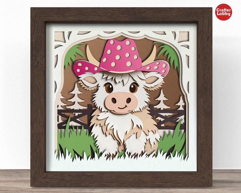 3d Highland Cow Shadow Box Bundle SVG, Cricut File, Crafterlobby - Etsy
