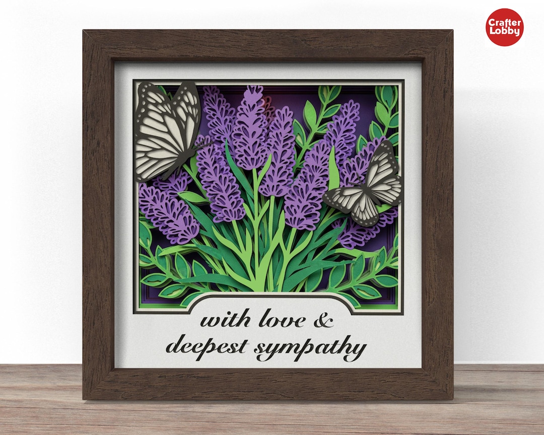 3D Sympathy Shadow Box SVG: Papercut Cardstock File (digital Download ...