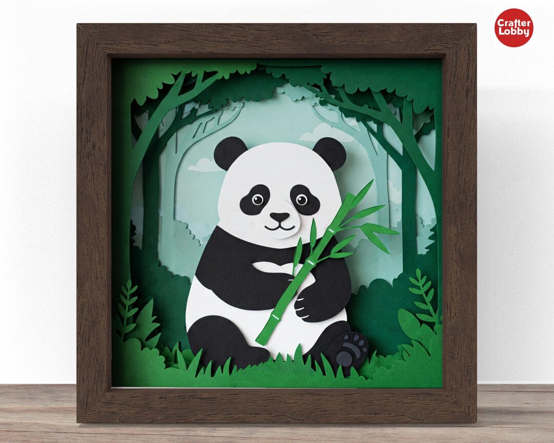 3D Panda Shadow Box SVG File: Cricut, Silhouette, (digital Download) - Etsy
