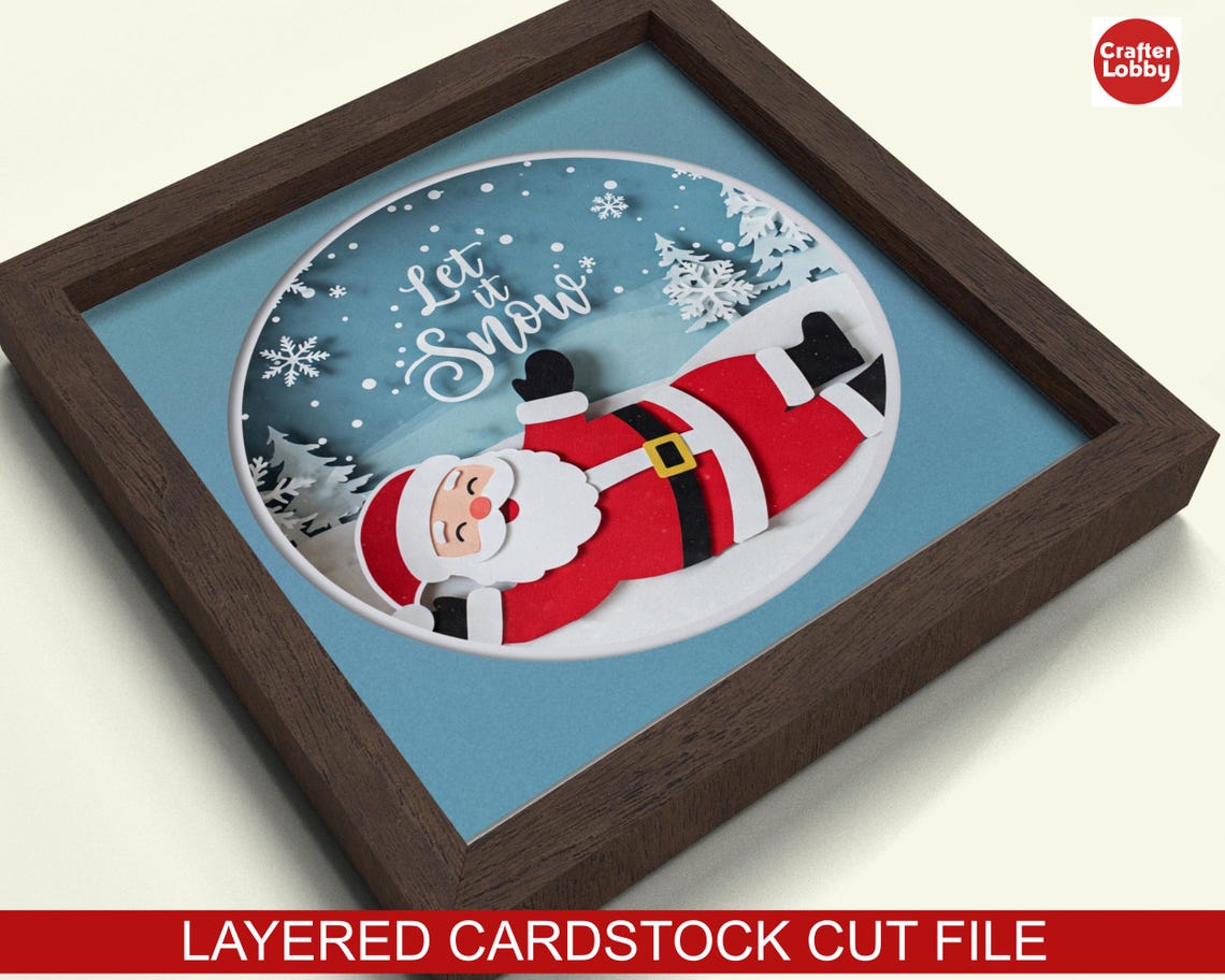 3D Santa Claus Shadow Box SVG: Christmas Papercut File (digital ...