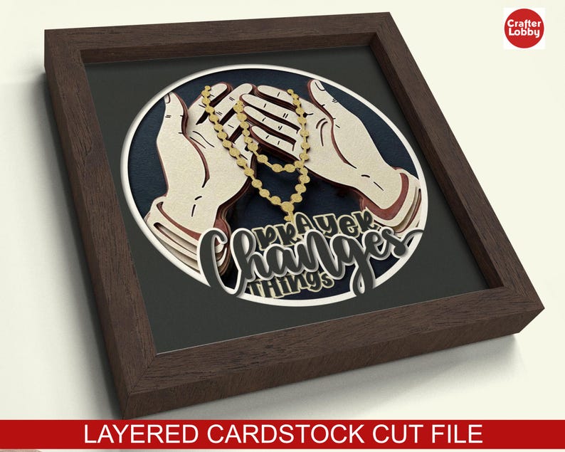 3D Prayer Shadow Box SVG: Praying Hands Papercut File (digital Download ...