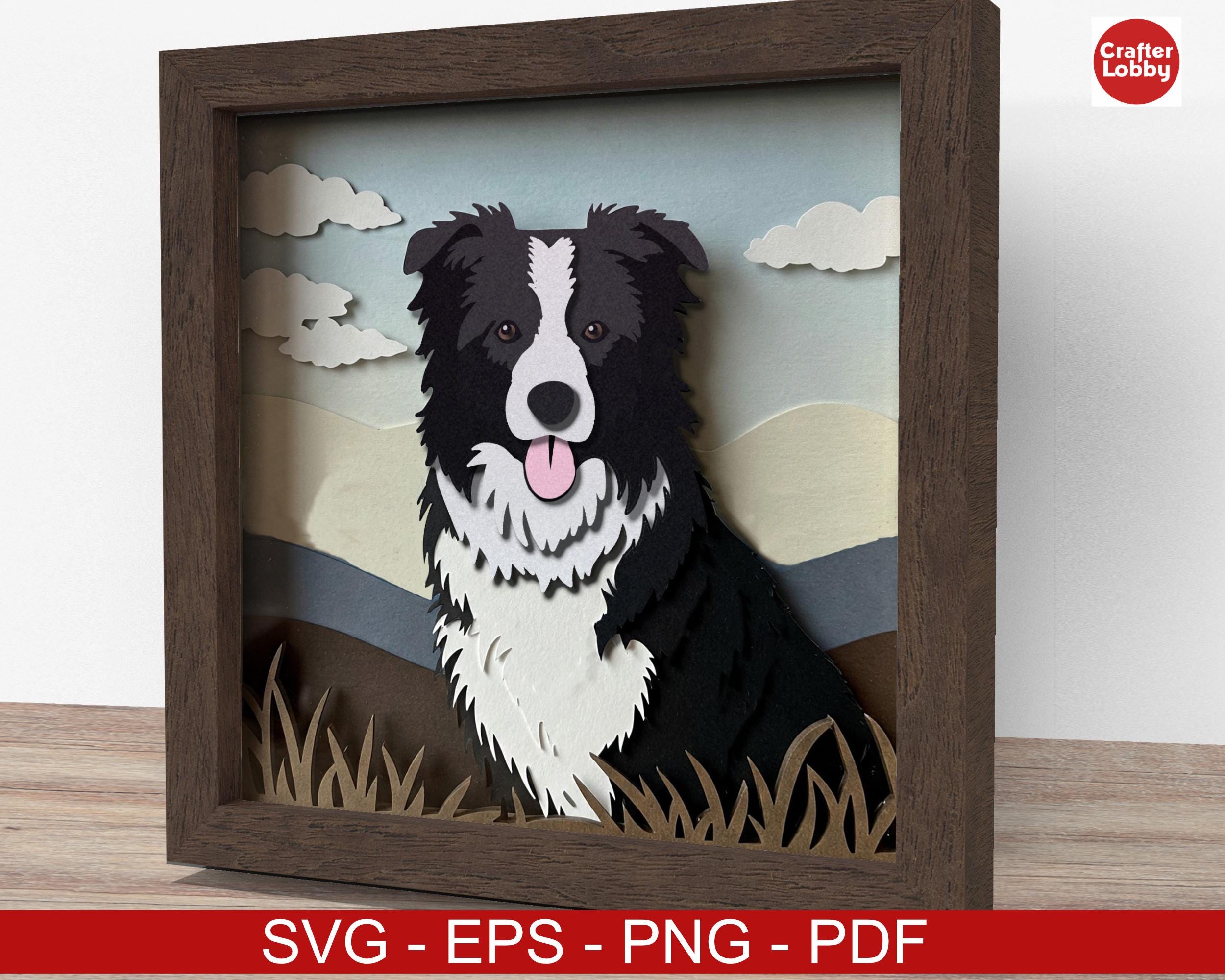Border Collie Shadow Box SVG: 3D Papercut File (digital Download) - Etsy