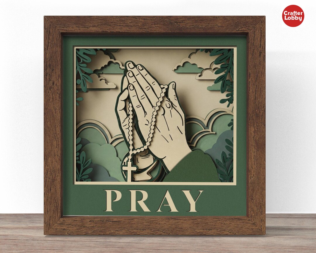 3d Praying Hands Shadow Box SVG, Cricut SVG File, Religious Shadow Box ...