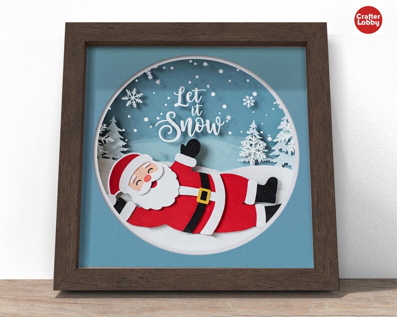 3D Santa Claus Shadow Box SVG: Christmas Papercut File (digital ...