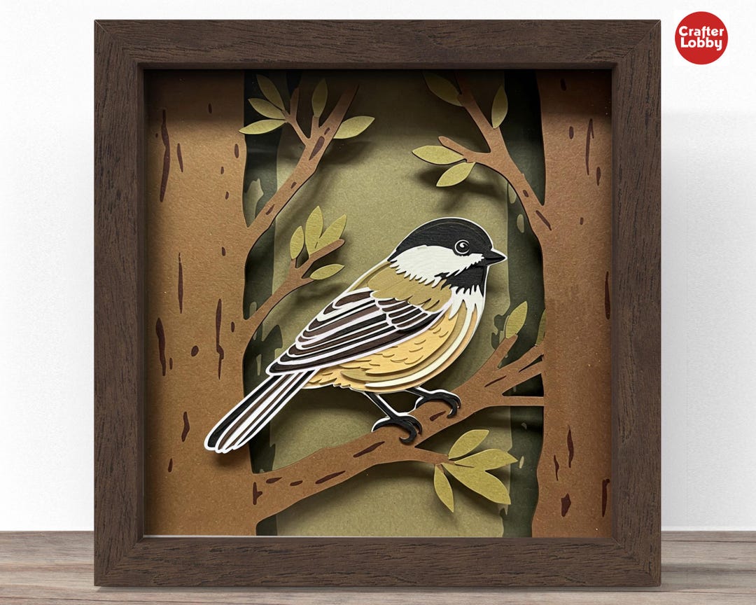 3d Chickadee Shadow Box SVG, Cricut SVG File, Bird Shadow Box File, 3d ...