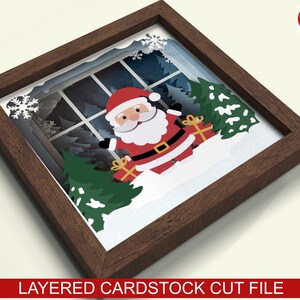 3D Santa Shadow Box SVG: Christmas Window Papercut File (cricut ...
