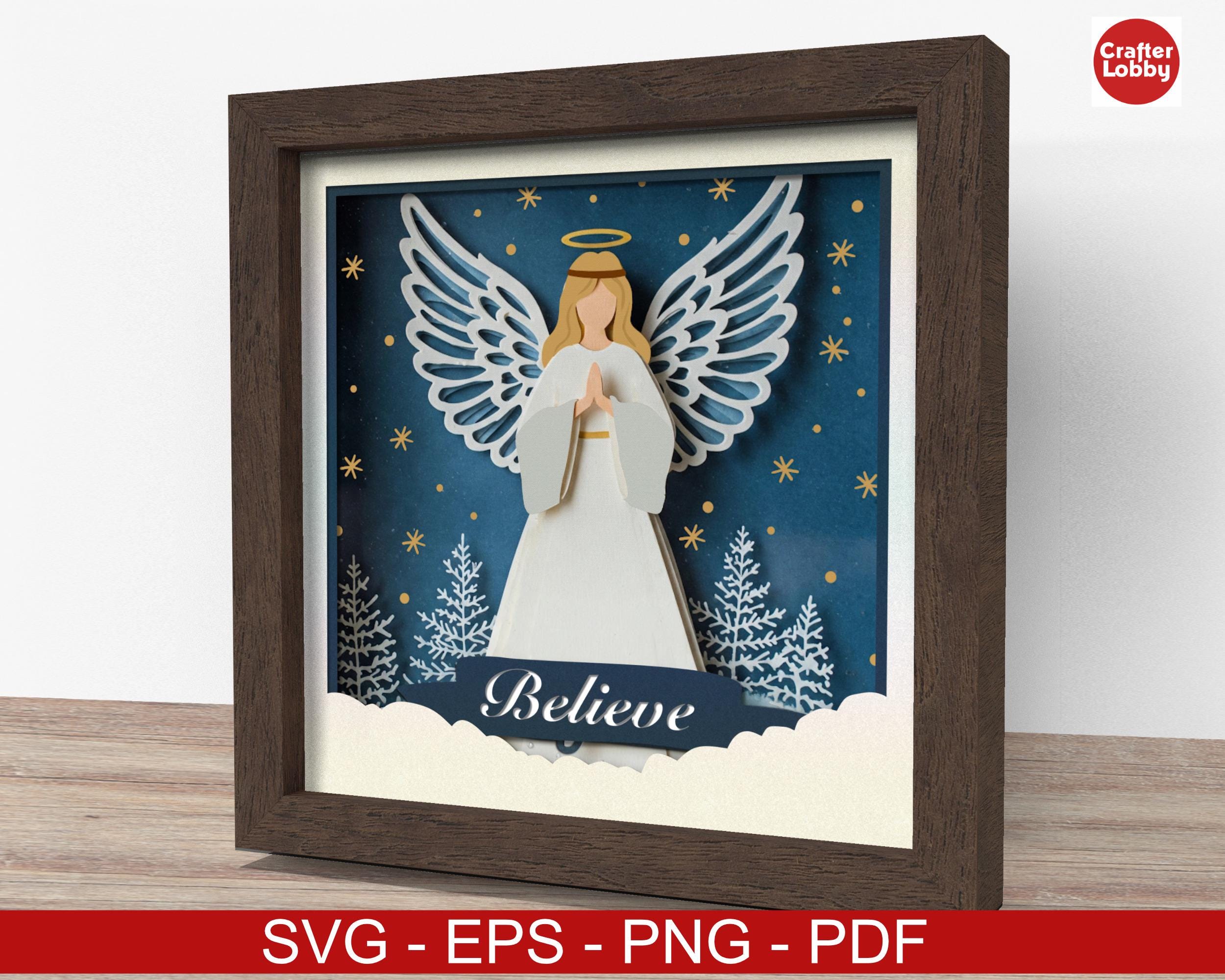 3D Angel Shadow Box SVG File: Believe Svg (cricut, Silhouette) - Etsy