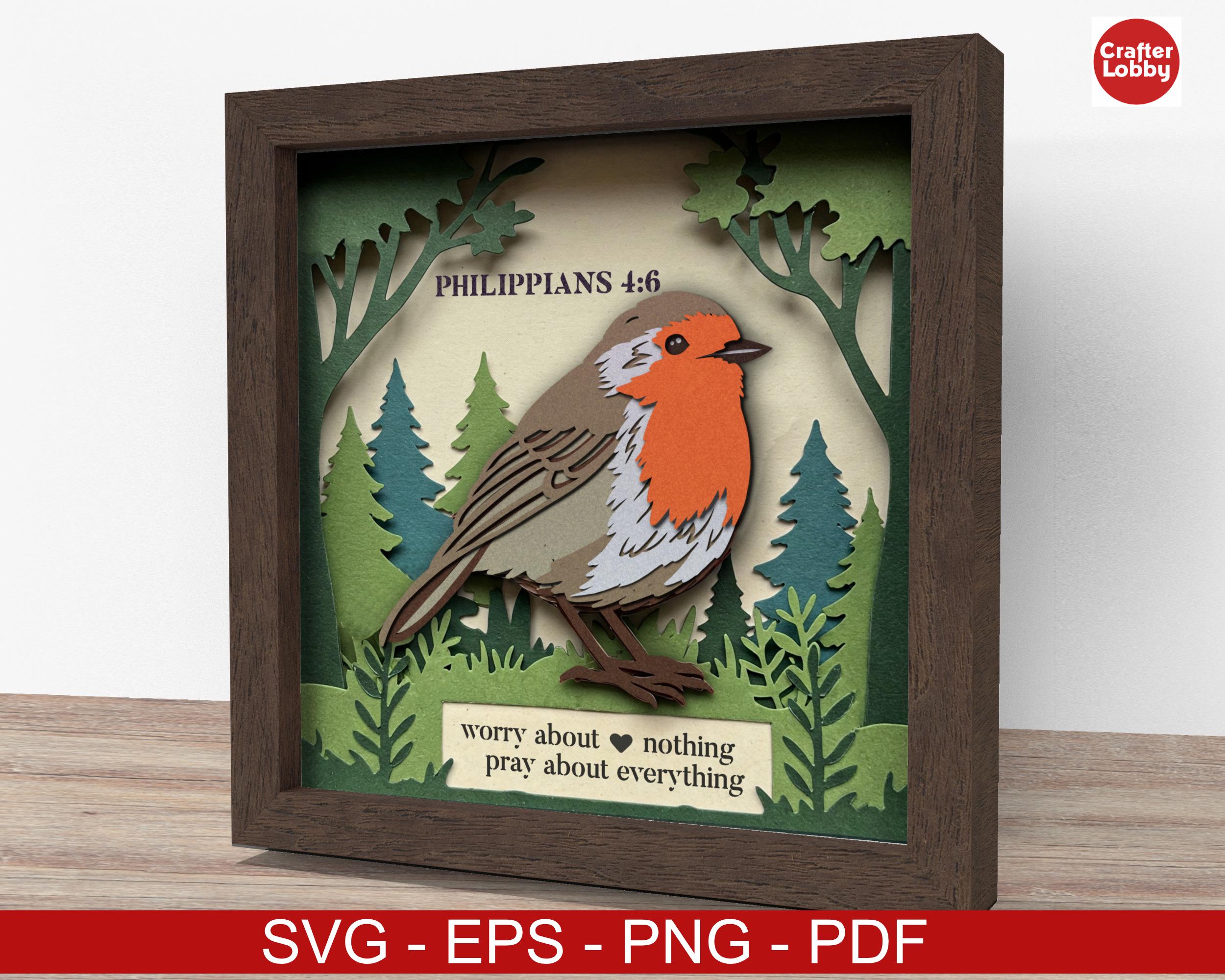3D Robin Shadow Box SVG File: Cricut, Silhouette, (digital Download) - Etsy