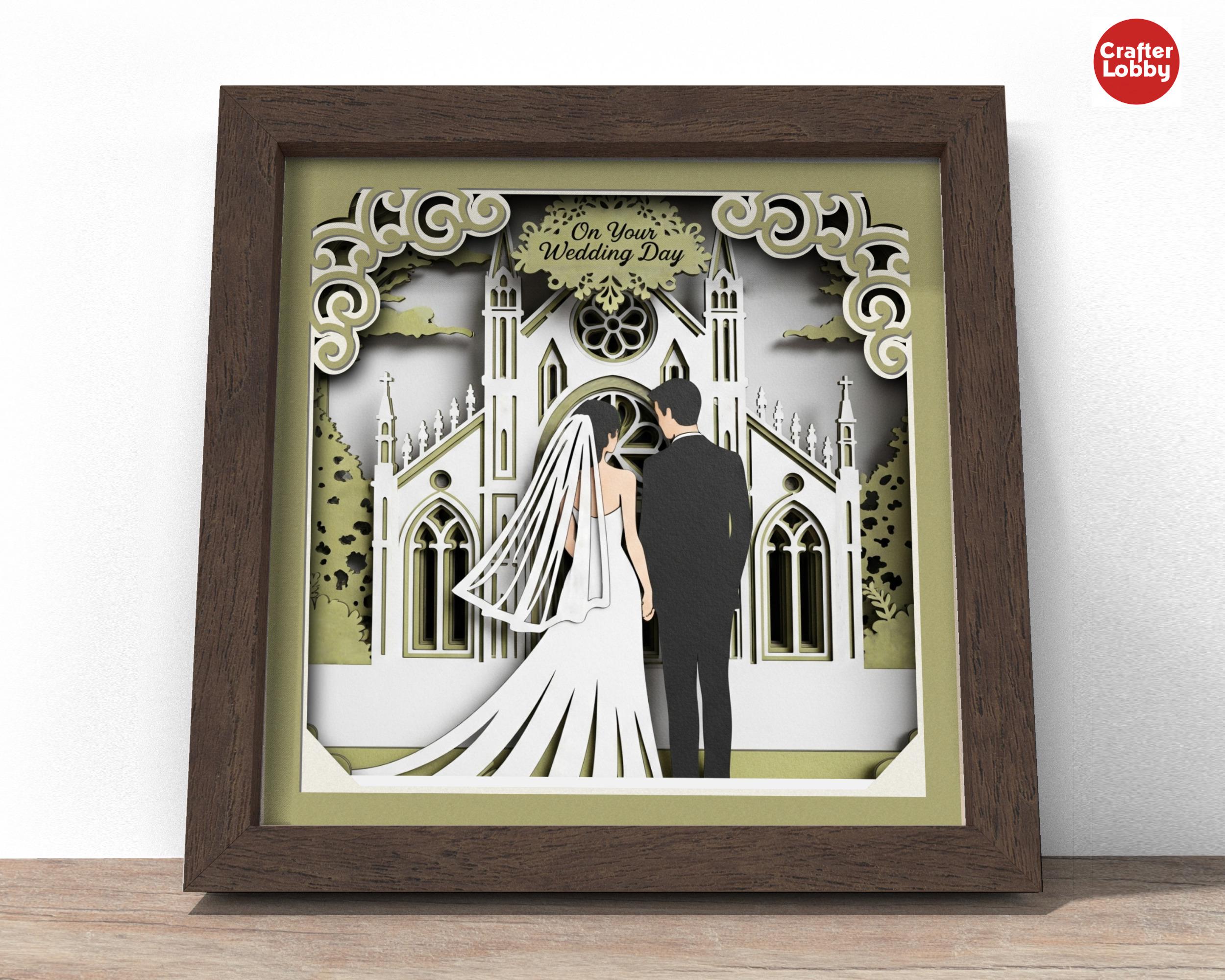3D Church Wedding Shadow Box SVG: Papercut File for Cricut - Etsy