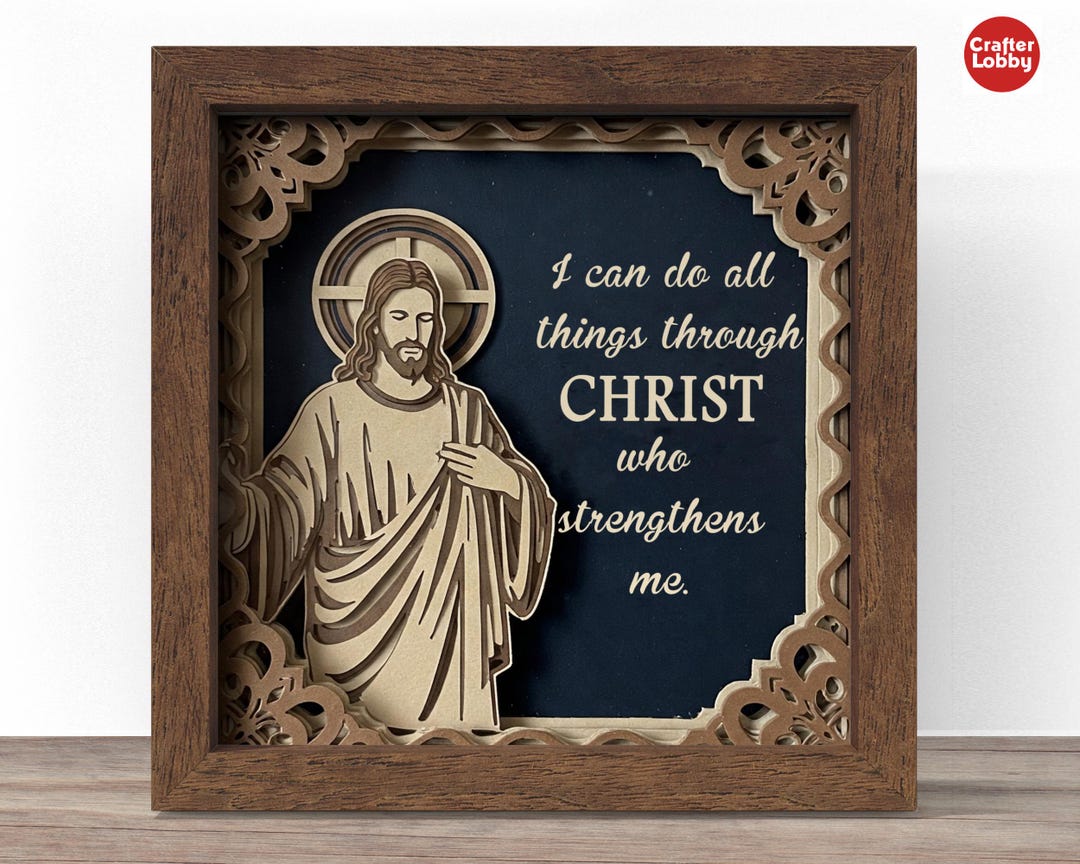 3D Bible Verse Shadow Box SVG, Philippians 4:13, Christian Cricut File ...