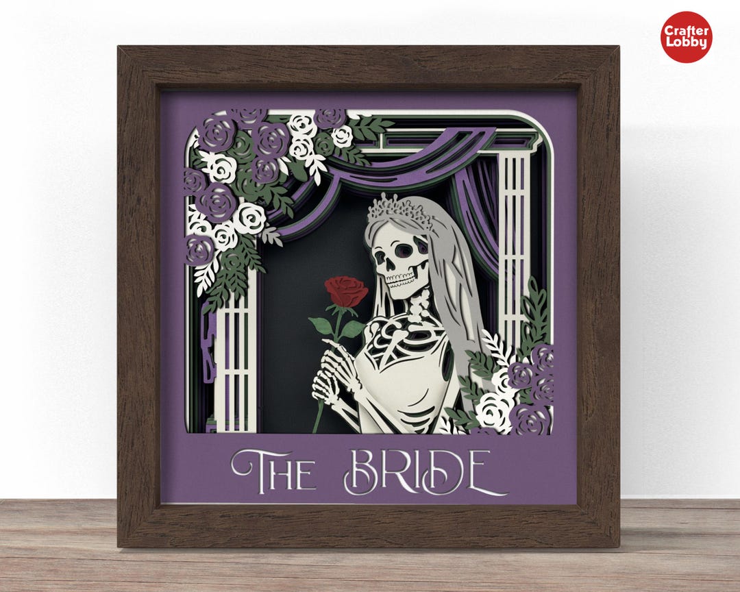 Wedding Shadow Box SVG: the Bride Papercut File (cricut, Silhouette) - Etsy