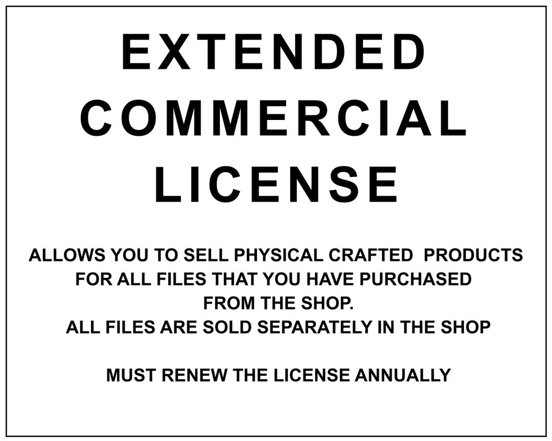 Extended License for Commercial Uses of Files and Items Must Renew ...
