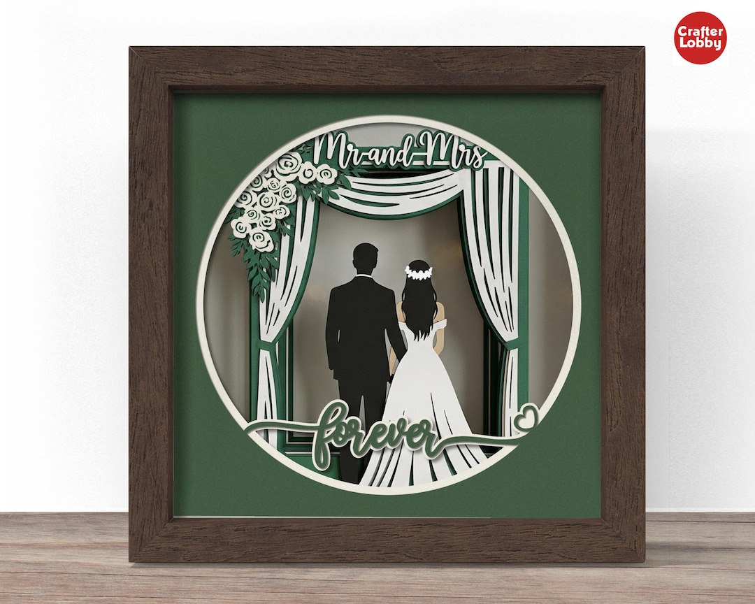 Wedding Couple Shadow Box SVG: Wedding Papercut File - Etsy