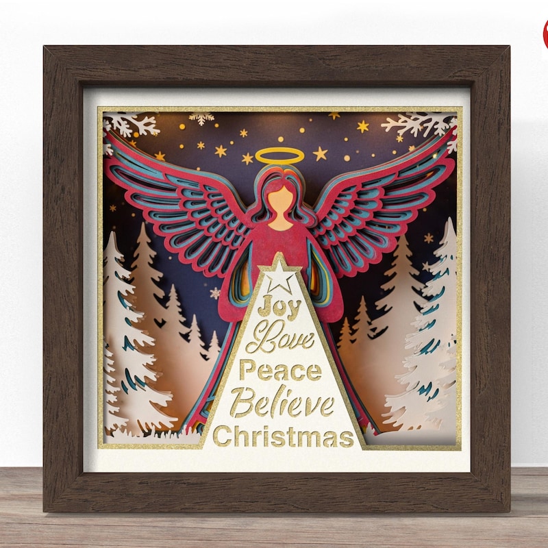 Shadow Box Angel Svg - Etsy