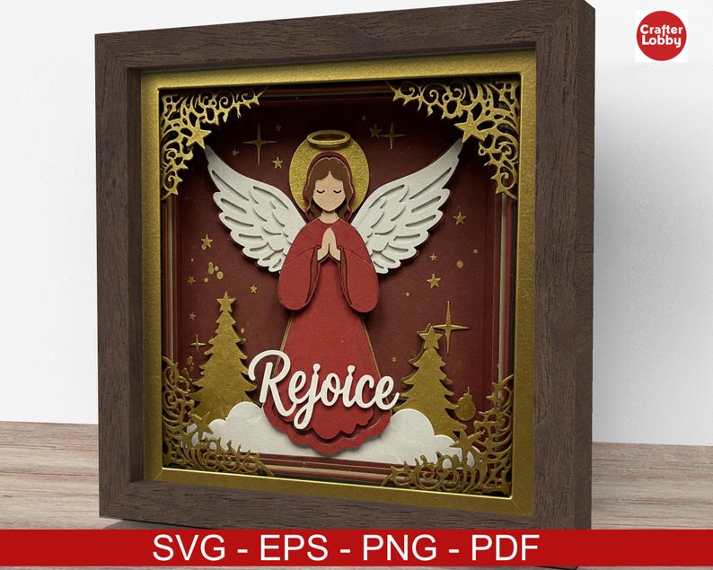 Christmas Angel Shadow Box SVG: 3D Papercut File (digital Download) - Etsy