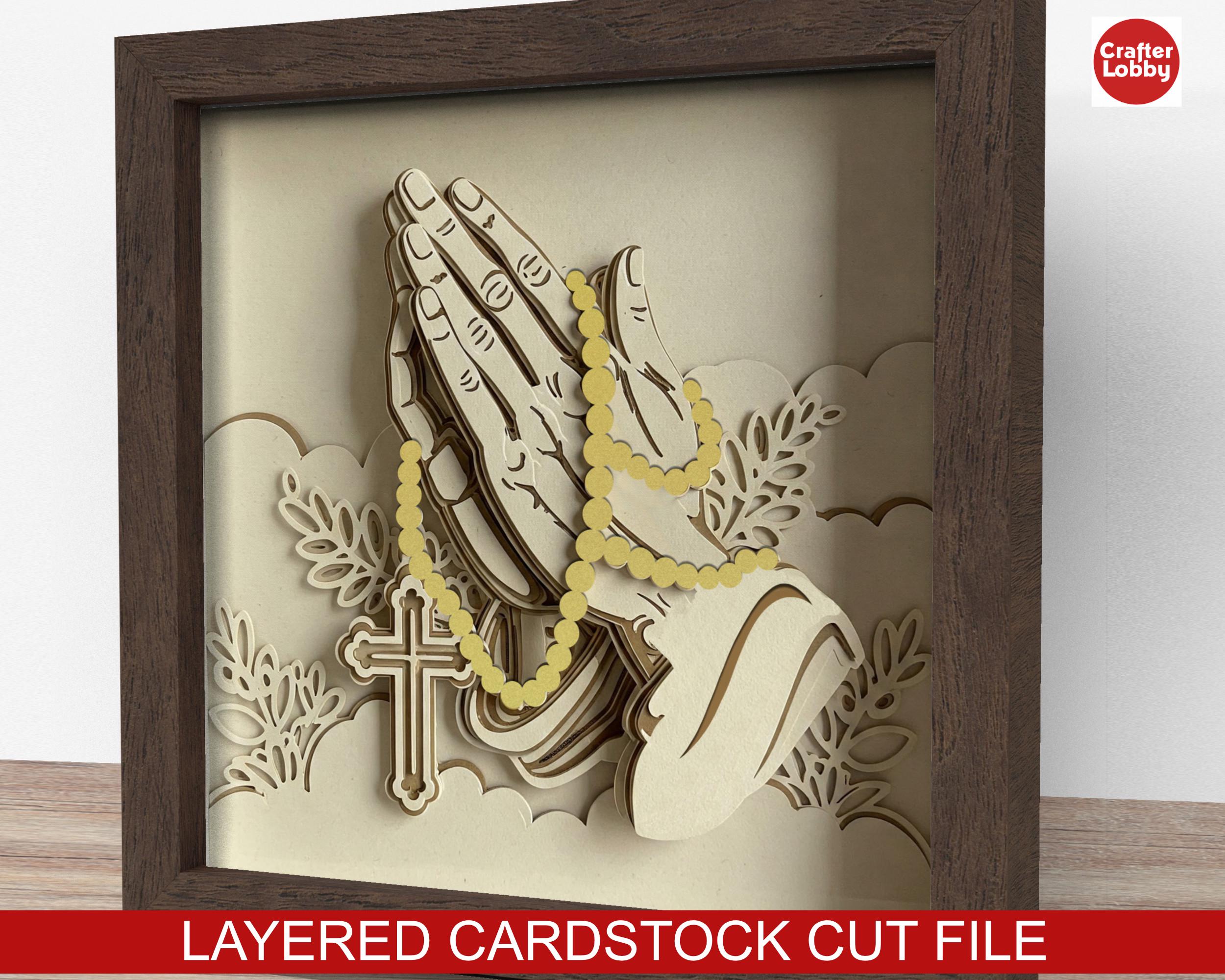 Praying Hands Shadow Box SVG: Christian Papercut File - Etsy