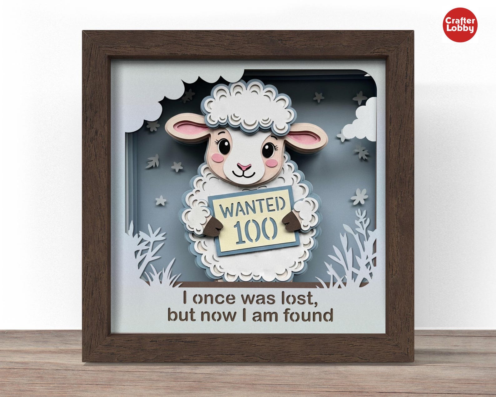 3D Wanted 100 Sheep Shadow Box SVG File: Bible Verse Svg (cricut ...