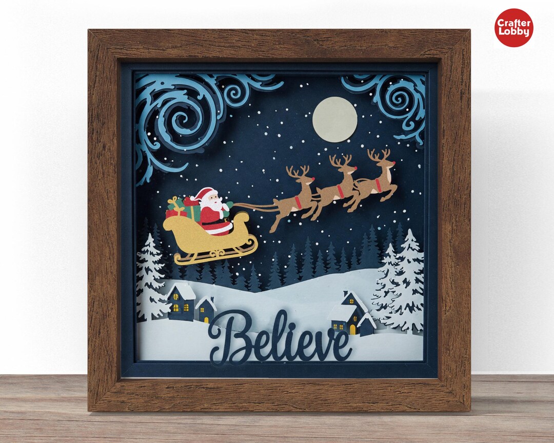 Santa Claus Shadow Box SVG: 3D Papercut File (digital Download) - Etsy