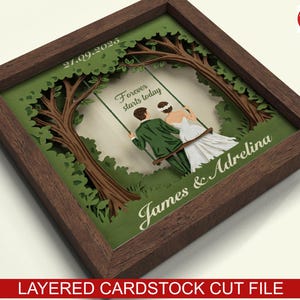 Wedding Shadow Box SVG: Customizable Papercut File (cricut, Silhouette) - Etsy