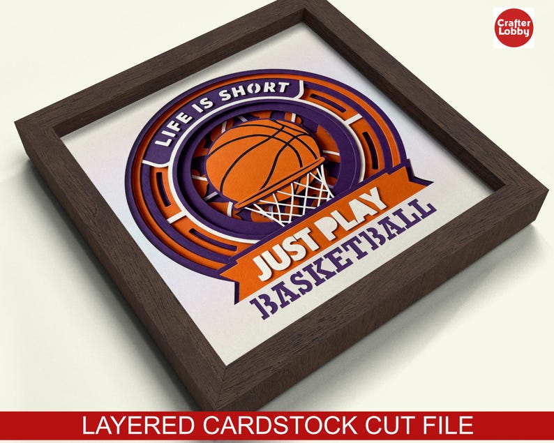 Basketball Shadow Box SVG: 3D Papercut Sports Svg File - Etsy