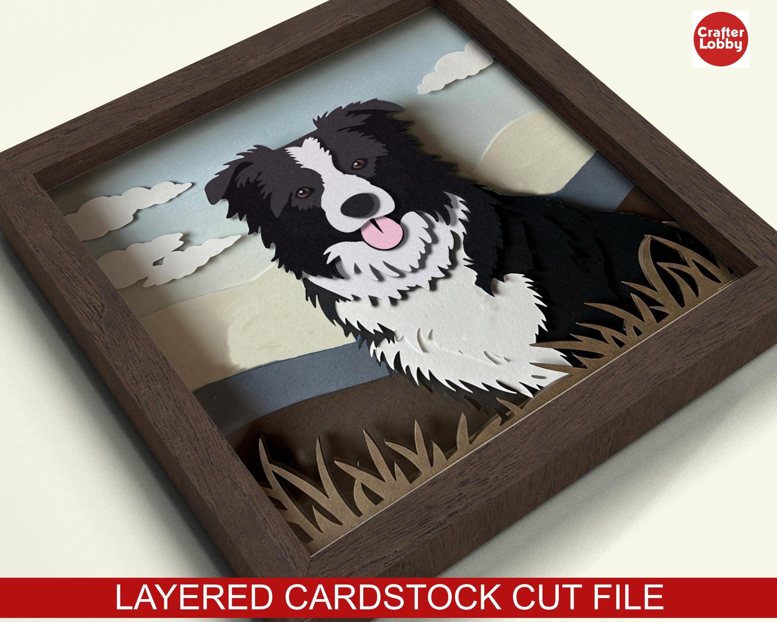 Border Collie Shadow Box SVG: 3D Papercut File (digital Download) - Etsy