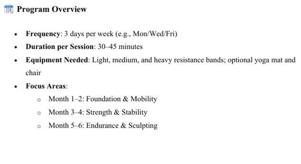 6-month Resistance Band Workout Plan for Post-menopausal Women - Etsy