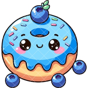Kawaii Cute Donut PNG Bundle - Etsy