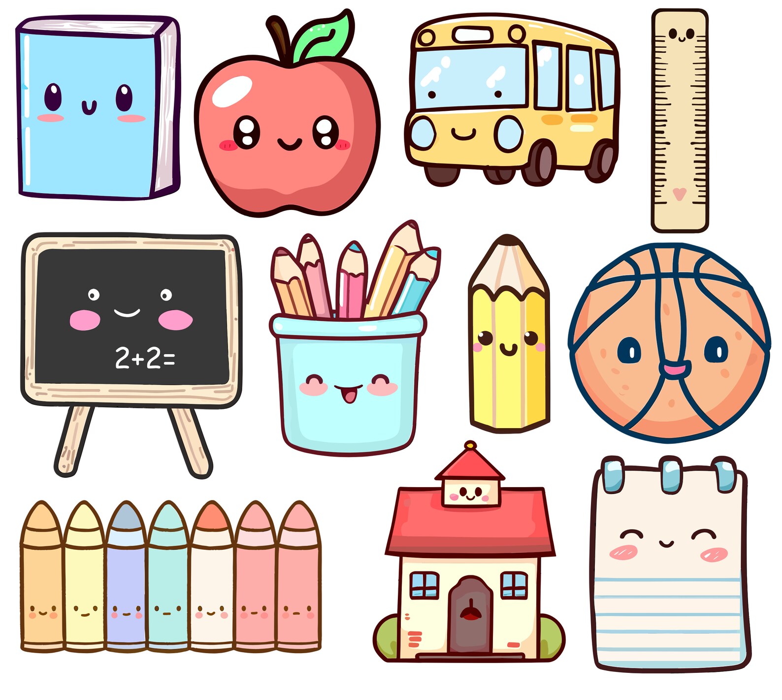 Kawaii Cute Back to School PNG Bundle - Etsy