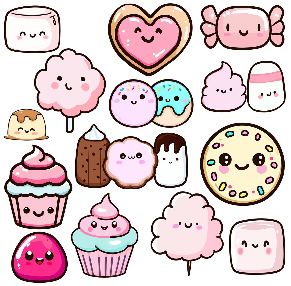 Kawaii Cute Sweets PNG Bundle - Etsy