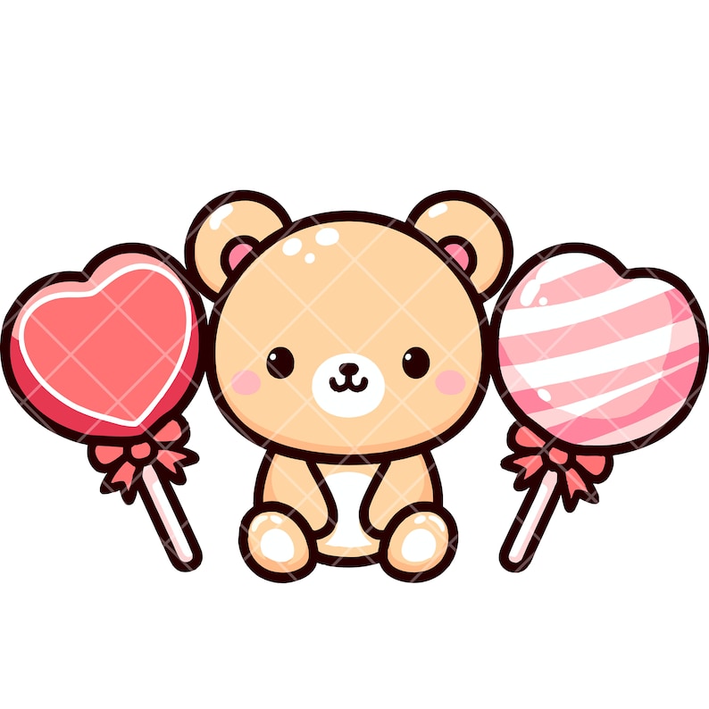Kawaii Cute Valentines Bear PNG Bundle - Etsy
