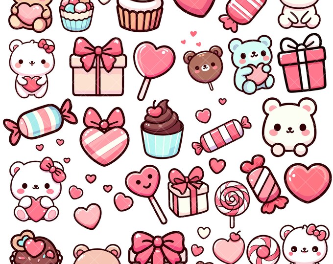 Kawaii Cute Ice Cream Png Bundle Etsy Canada